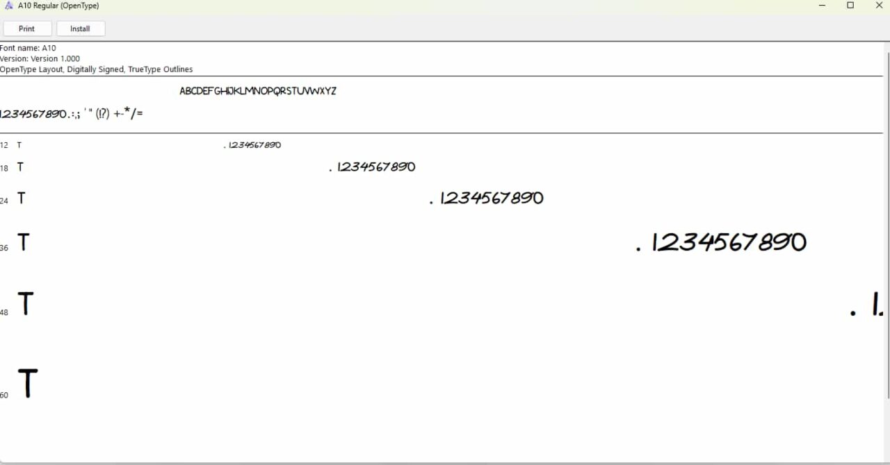 A10 Font Malayalam Download and Install, Mohanlal Signature